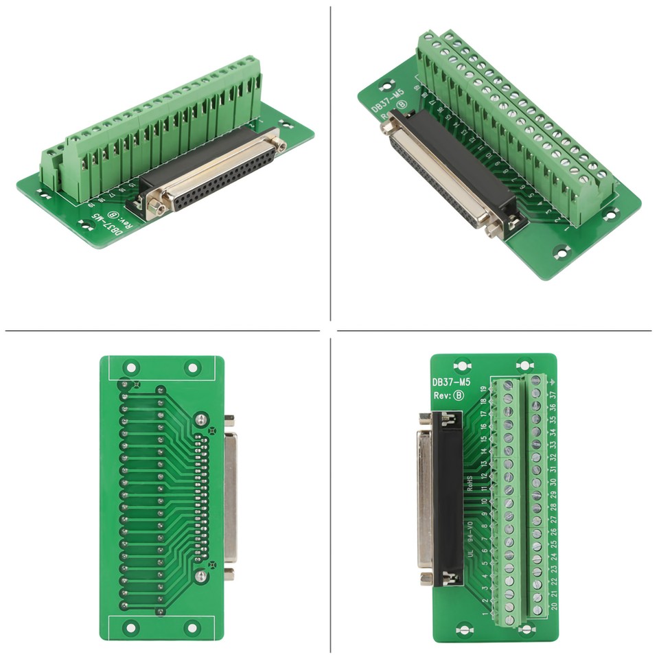 DB37 DIN Rail Mount Port Module Connector Terminal Board Female Head ...