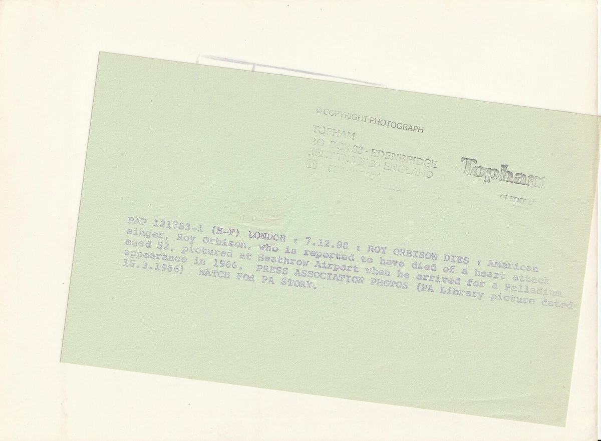 Roy Orbison London Palladium 1966 Top Sellers | emergencydentistry.com