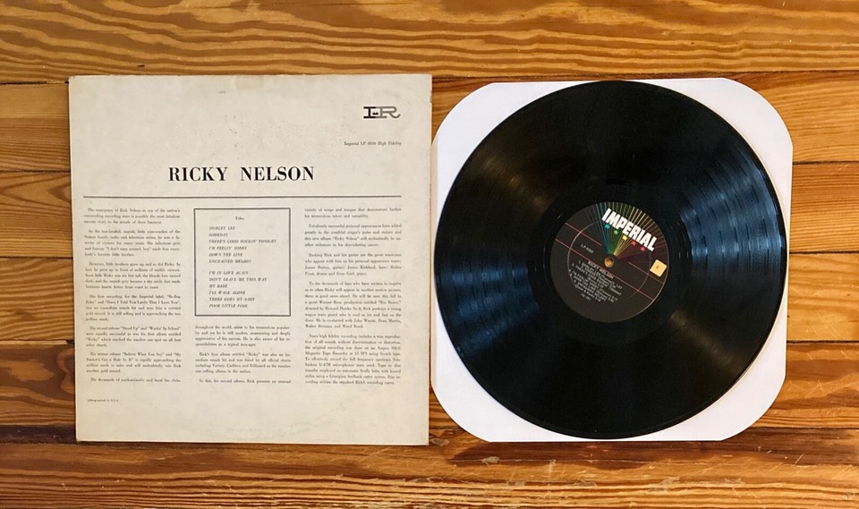 Ricky Nelson S/T Self-Titled LP Vinyl US Mono OG 1958 Imperial Records ...