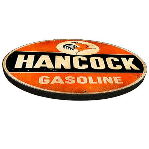 Hancock Gasoline Motor Oil Gas Synthetic Motor Oil Round MDF Wood Sign ...