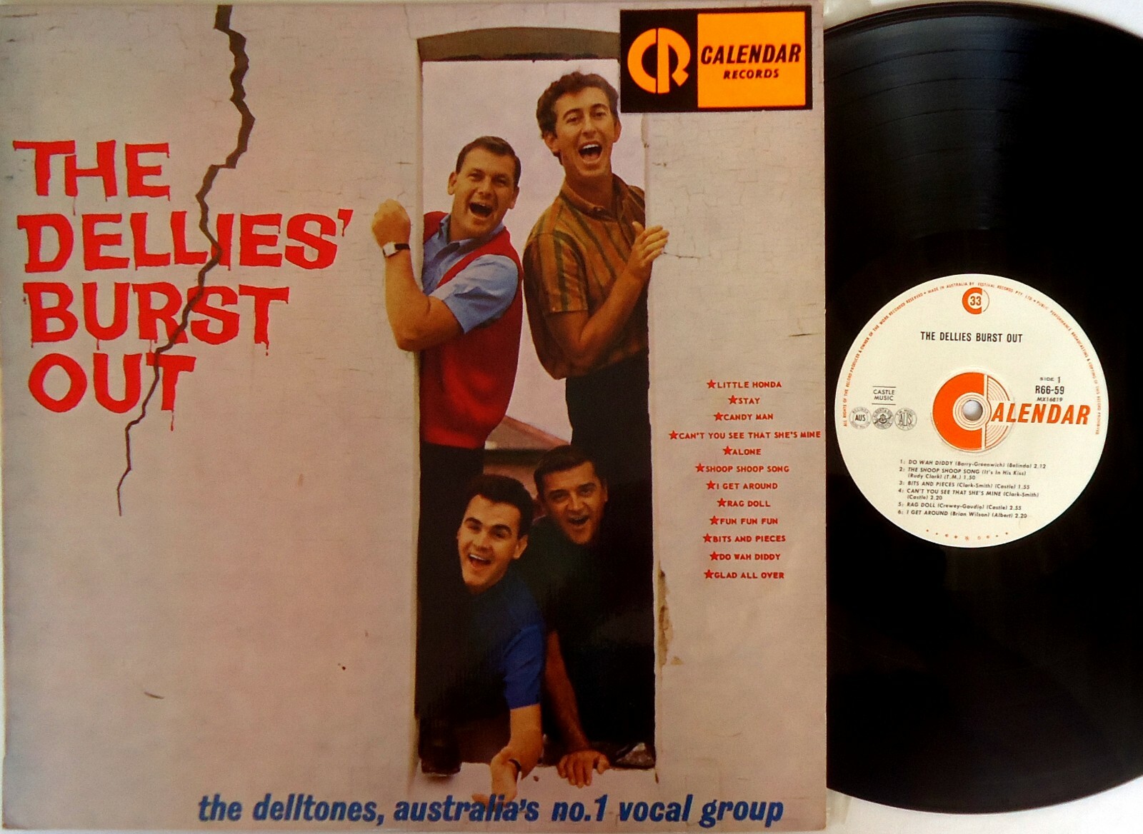 The Delltones-The Dellies' Burst Out 1966 LP Calendar Mono Australia ...