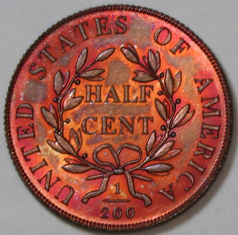 Daniel Carr 1792 Cap and Pole Half Cent facing Left, Red Brown, only 13 made !!! | eBay