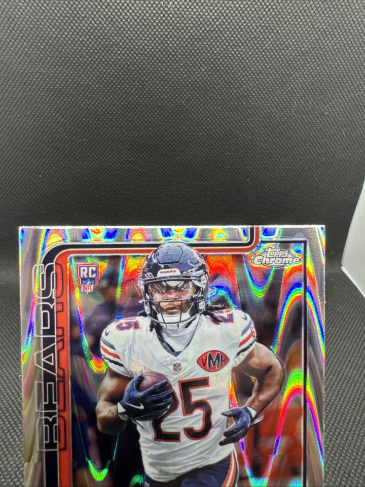 2025 Topps Chrome Football Kyle Monangai Rookie RayWave Refractor Card ...