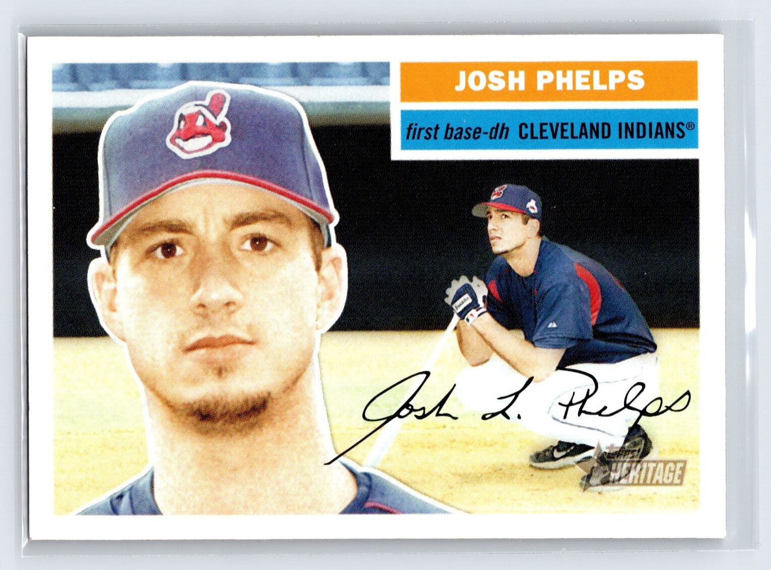 JOSH PHELPS 2005 Topps Heritage SHORT PRINT Card #431 Cleveland Indians ...