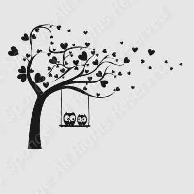 KIDS TREE OWLS Reusable Stencil A3 A4 A5 Romantic Shabby Chic Craft DIY ...