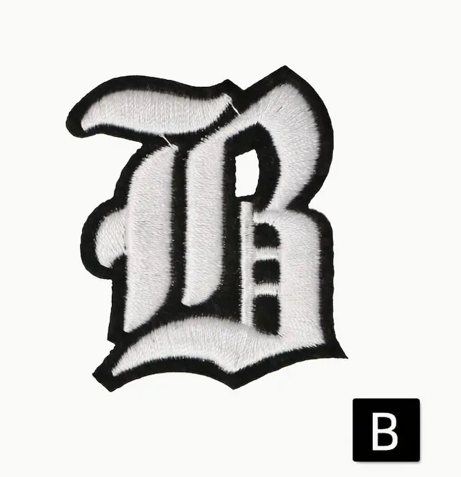 2" Old English Embroidered White or PINK - U Pick Letters/Numbers Iron ...