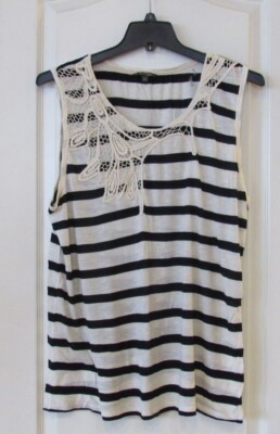 Po Pori Striped Sleeveless Tunic Tank Black White Women's Sz XXL NWT | eBay