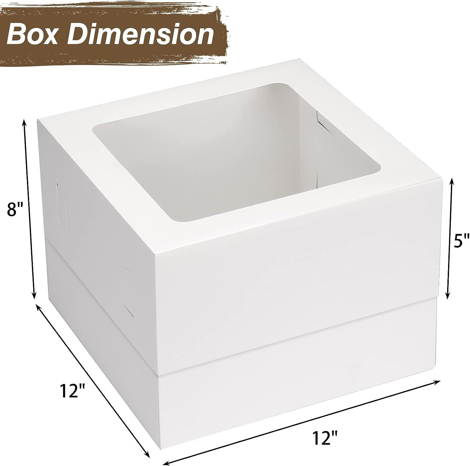 Moretoes 10pcs Cake Boxes, 12x12x8 Inches White Bakery Boxes with | eBay