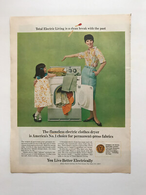 1967 Electric Clothes Dryer Edison Electric Institute Vintage Print Ad ...