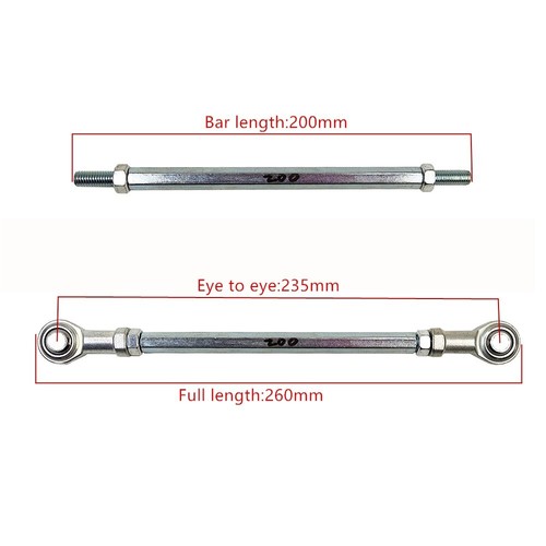 Motorcycle M8 200mm/7.87In Tie Rod Ball Joint Steering Linkage Thread ...