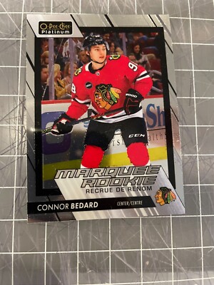 2024 O PEE CHEE PLATINUM #201 CONNOR BEDARD BLACKHAWKS MARQUEE ROOKIE ...