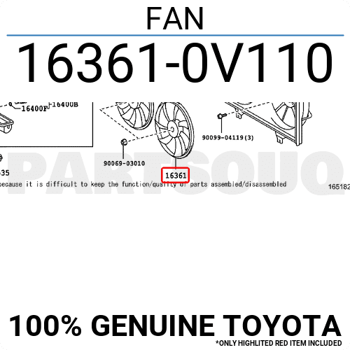 163610V110 Genuine Toyota FAN 16361-0V110 | eBay