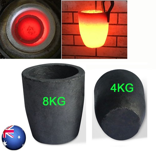 4/8KG Clay Graphite Foundry Crucible Melting Refining Tool Casting Gold ...