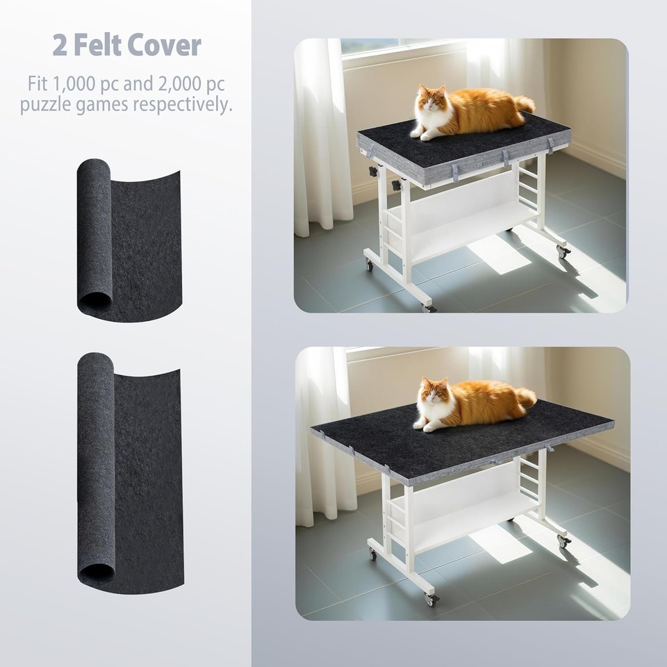 2000 Piece Foldable Felt Jigsaw Puzzle Board with Height Adjustment ...