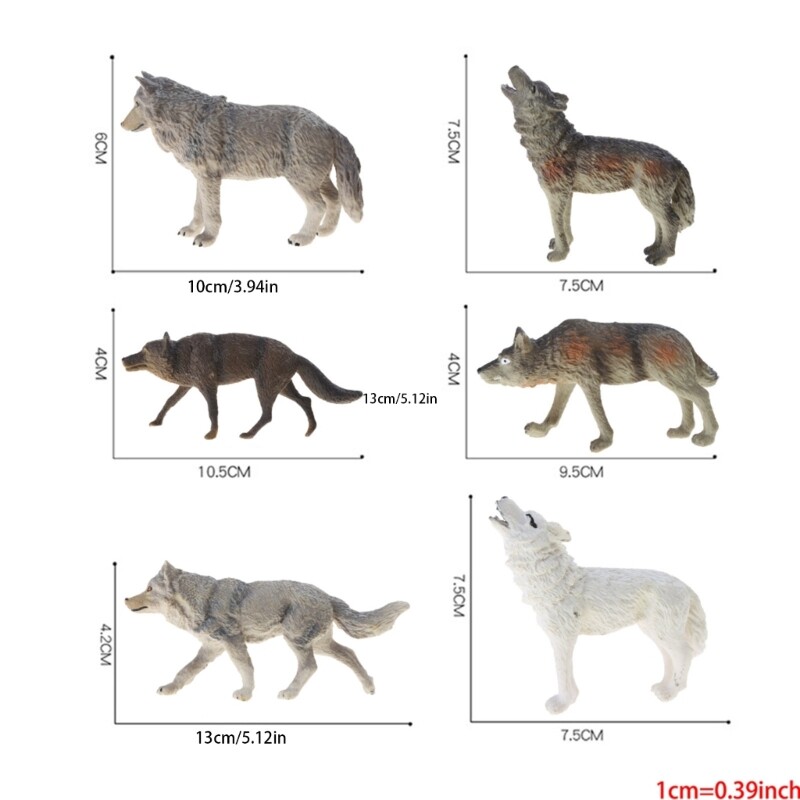 Wolf Animals Figures Miniature Wolf Family Figures Educational Learning ...