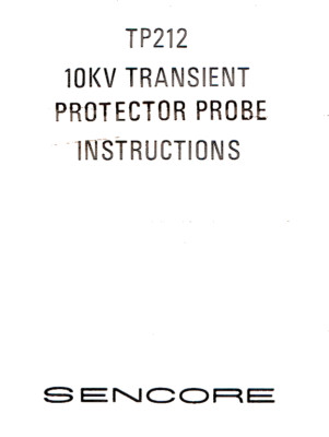 Sencore Transient Probe TP212 user instructions (copy) | eBay