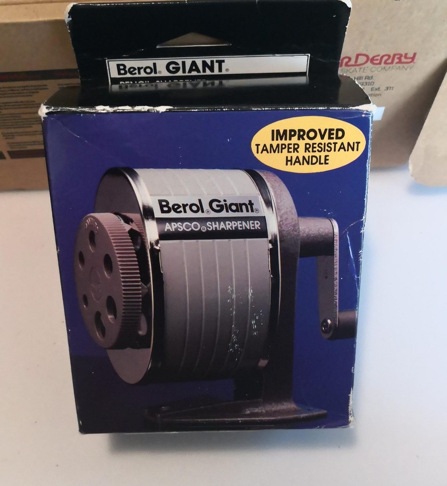 Berol Giant Apsco Vintage Pencil Sharpener | Hand Crank | 6 Hole | Wood ...