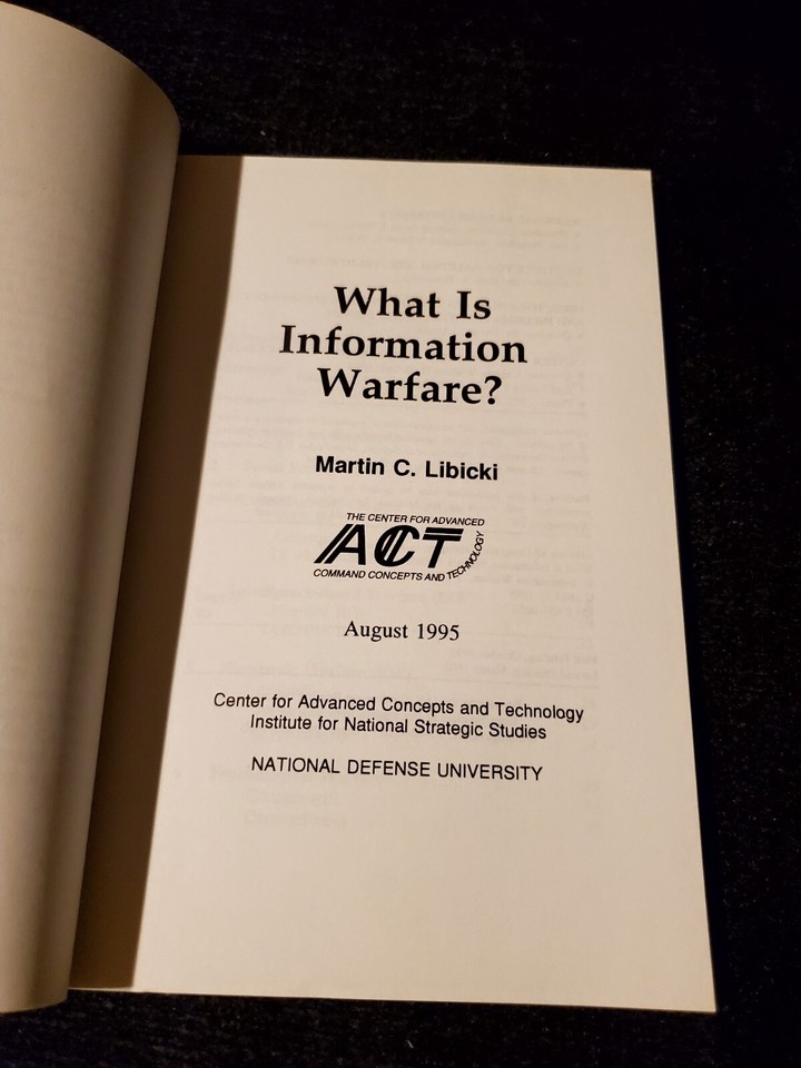 What Is Information Warfare National Defense University Book Martin ...