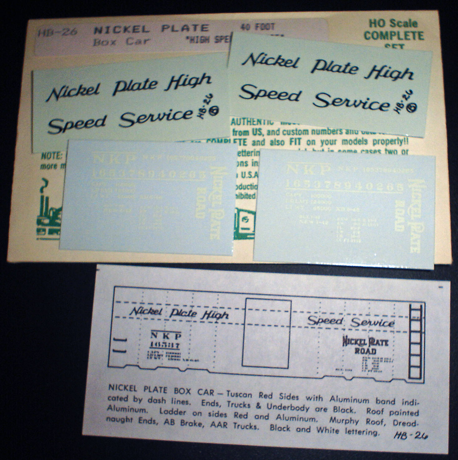 CHAMP NICKEL PLATE ROAD NKP 40 FT. BOX CAR HO SCALE DECALS HB-26 for ...