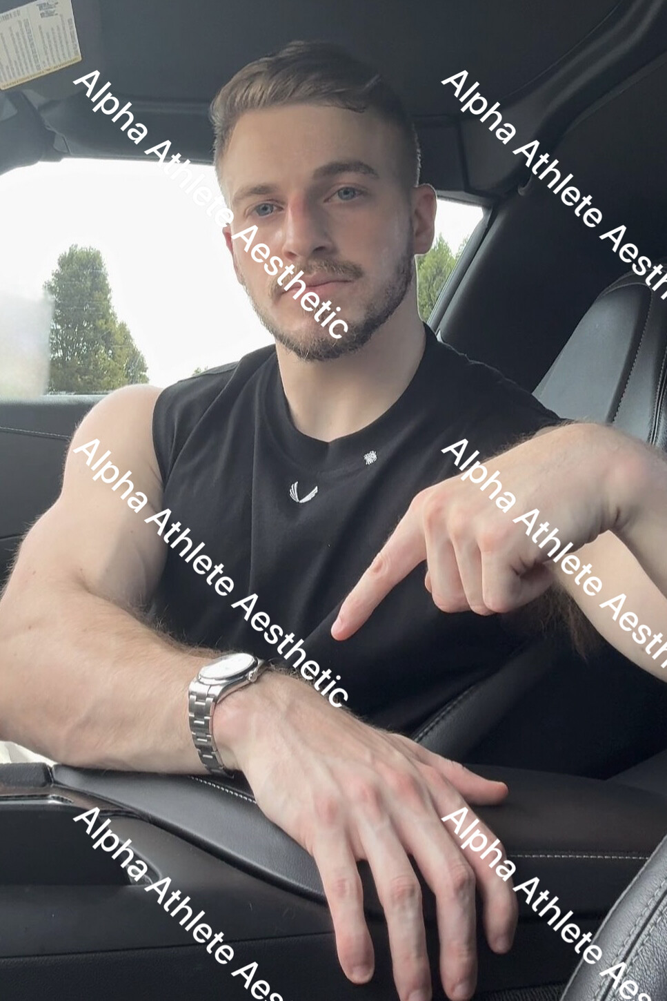 Handsome Athletic Male Flexing Biceps Beefcake Stud College jock 4x6 ...