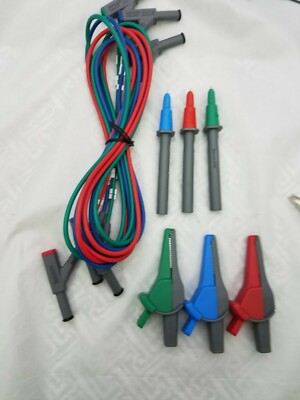 Silicone 60" 3 Wire Test Lead Set - 4mm Push-Fit | eBay