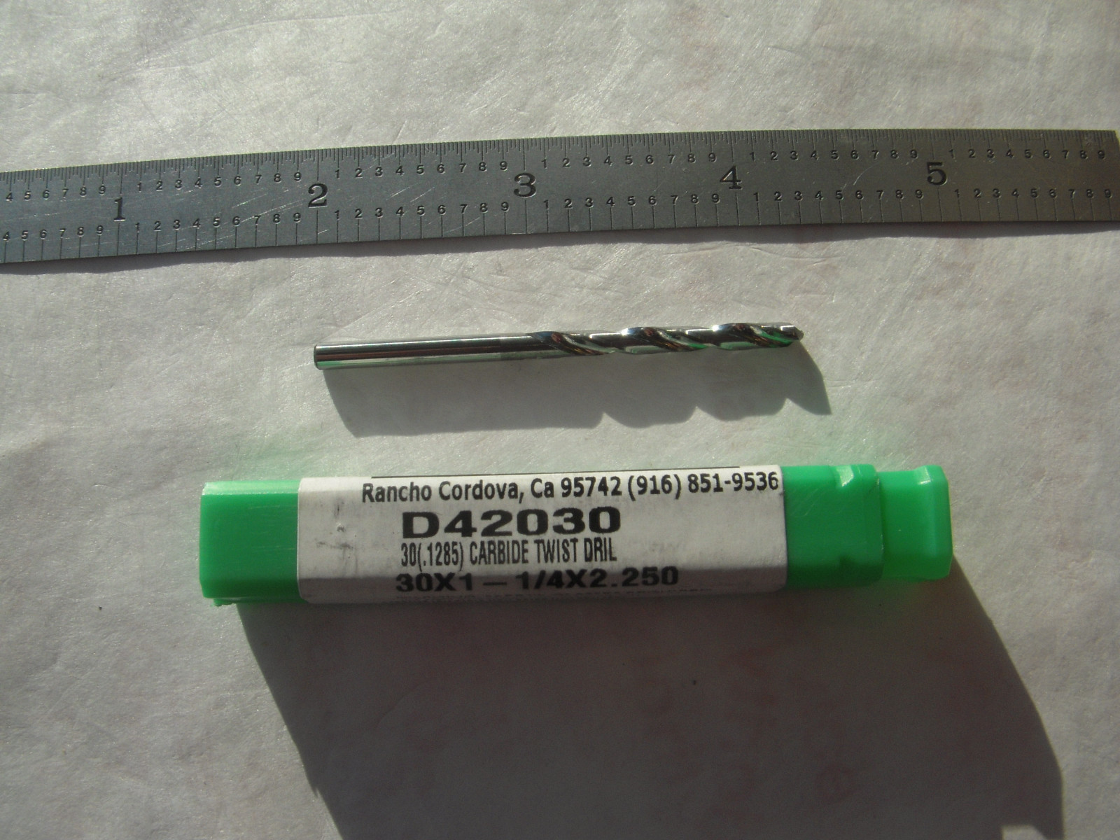 NEW DESIGN-RITE XL USA SOLID CARBIDE 2FL. DRILL #30 (.1285") DIA. X 2 1 ...