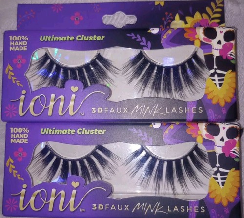 2 Set Eyelashes Ultimate Cluster Lashes ioni Mink Pia Day of the Dead Dia Women | eBay