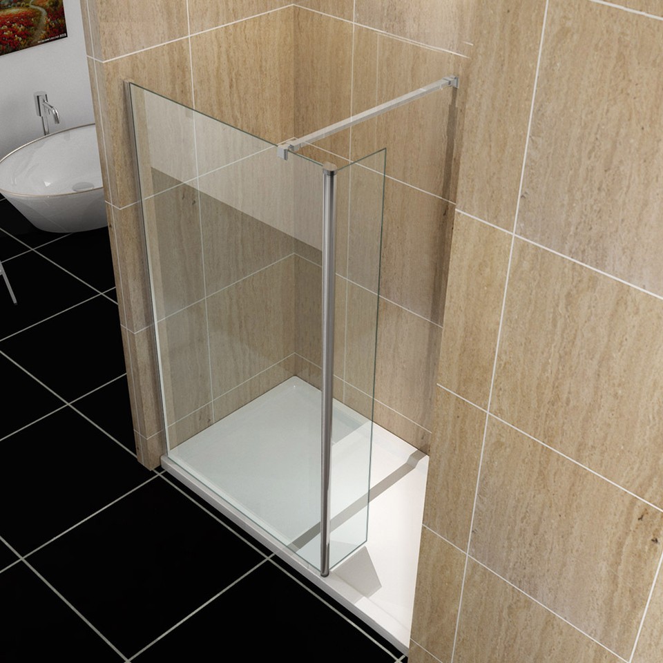 Walk In Shower Enclosure Glass Screen Wet Room Flipper Panel 8mm EASY ...