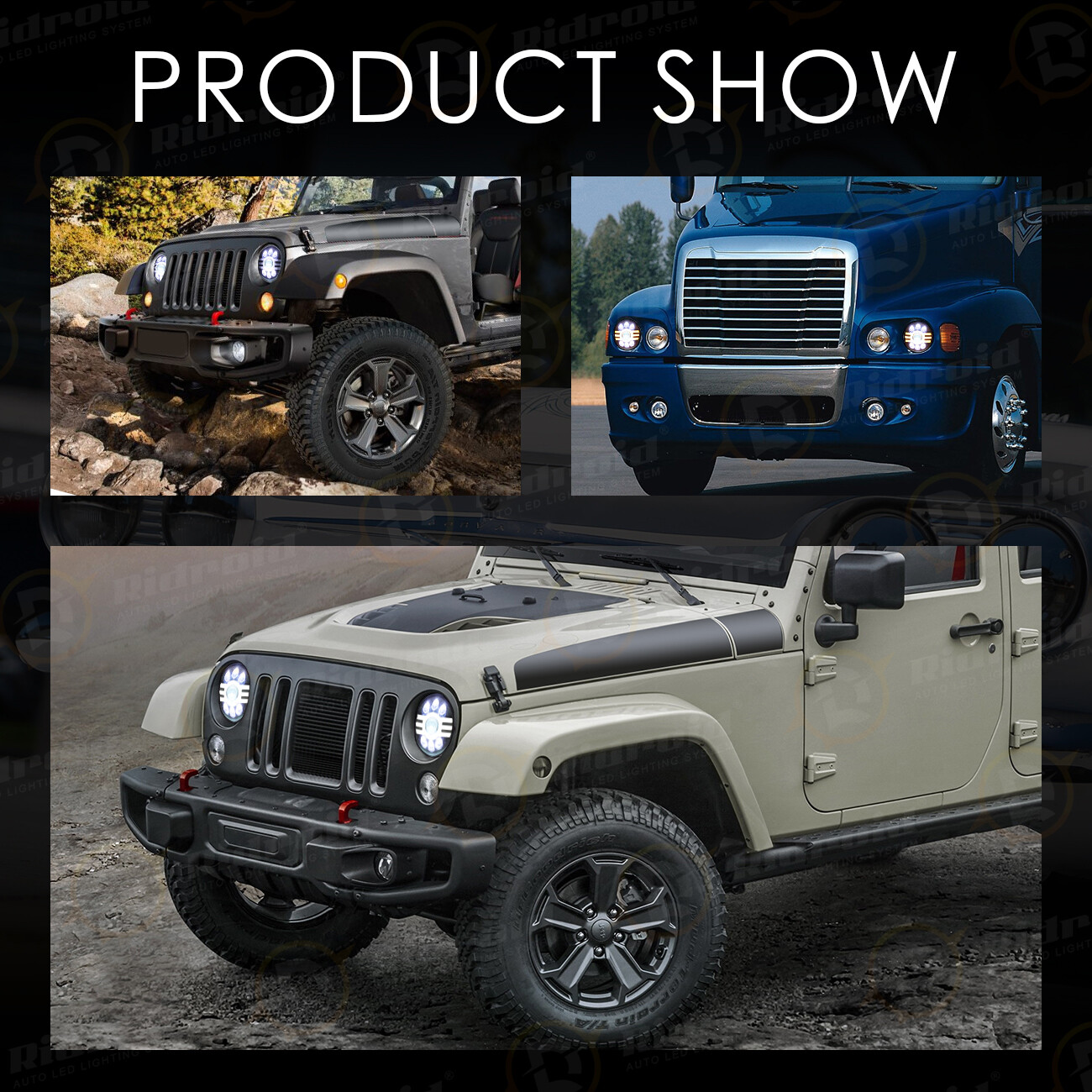 7" Projector Halo LED Headlights For Dodge W100 W200 W300 D100 D200 ...