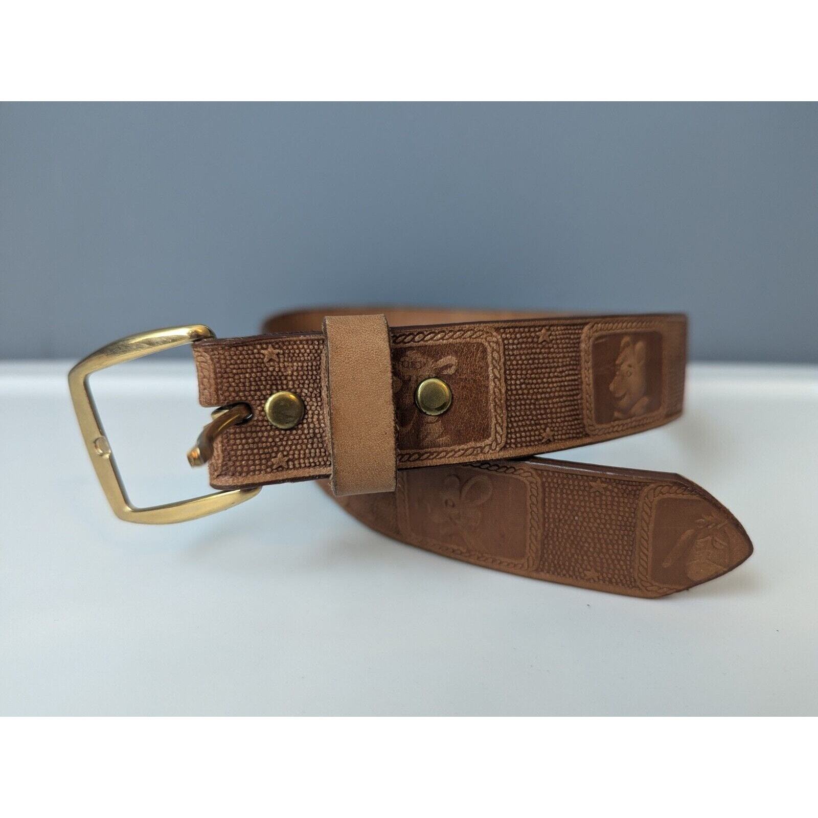 Vintage Sears Disney Belt Boys Large Leather Winnie T… - Gem