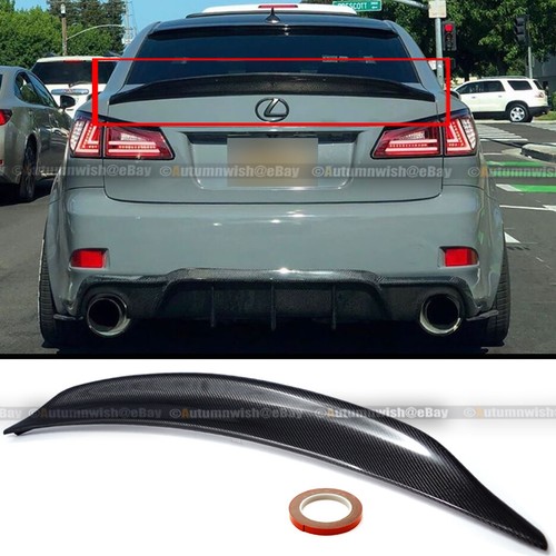 Fit 06-12 IS250 IS350 Duck Bill High Kick Real Carbon Fiber Trunk Wing ...