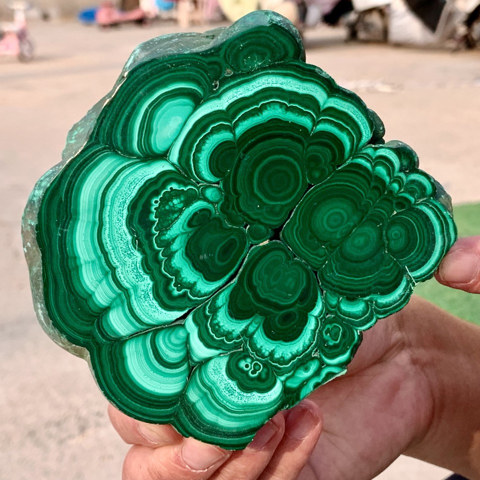 1.64LB Natural glossy Malachite transparent cluster rough mineral ...
