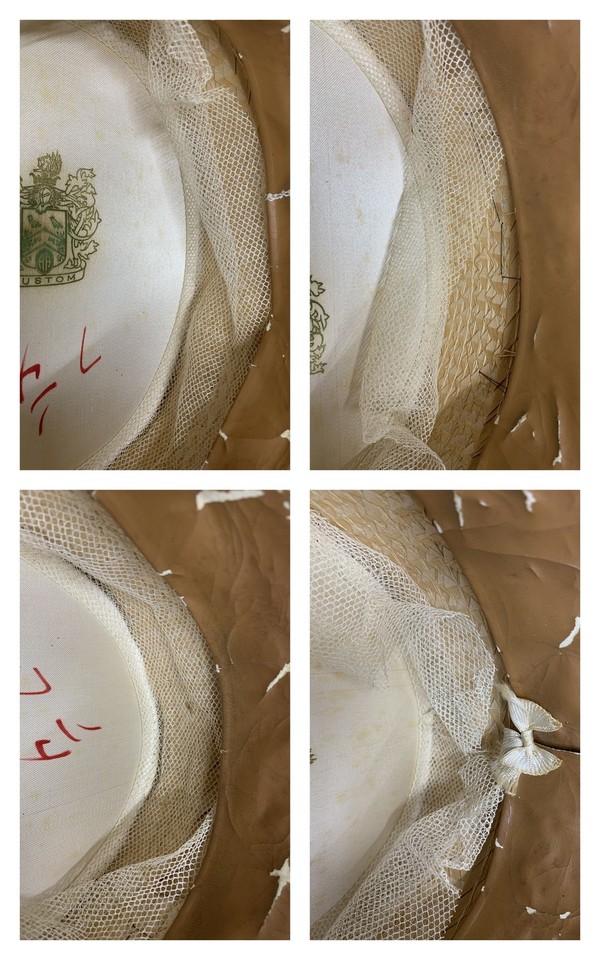 1920s-1930s Antique Men's Custom Stiff Straw Black Bow Skimmer Boater ...