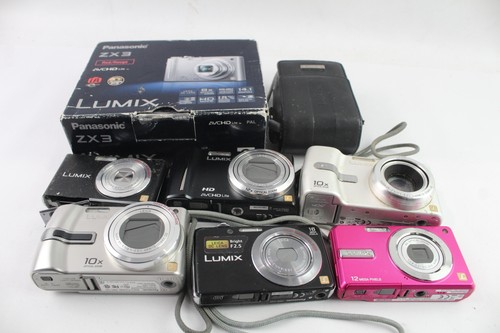 Assorted Panasonic Lumix Digital Compact Cameras Inc FX33 & TZ1 Etc Job ...