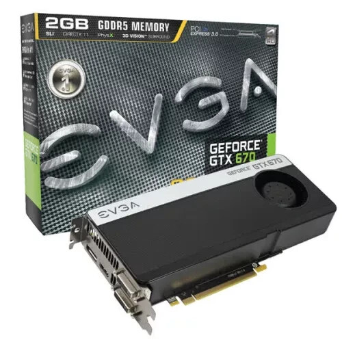 EVGA NVIDIA GeForce GTX 670 2GB GDDR5 PCI-e Graphics Card P/N: 02G-P4 ...