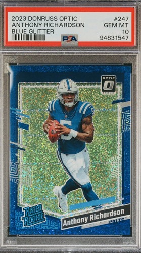2023 Panini Donruss Optic - Blue Glitter SSP ROOKIE Anthony Richardson PSA 10! | eBay