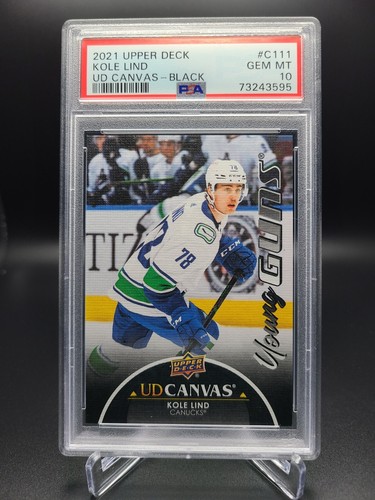 2021-22 UPPER DECK #C111 - KOLE LIND YOUNG GUNS (BLACK CANVAS) - PSA 10 ...