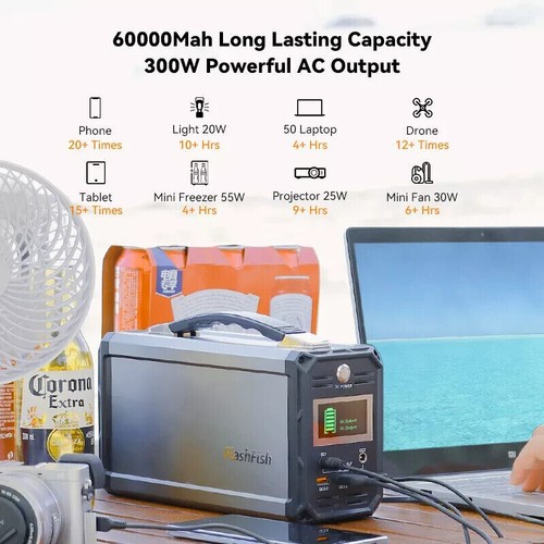 300W Portable Power Station 60000mAh Backup Battery Pack Power Supply ...