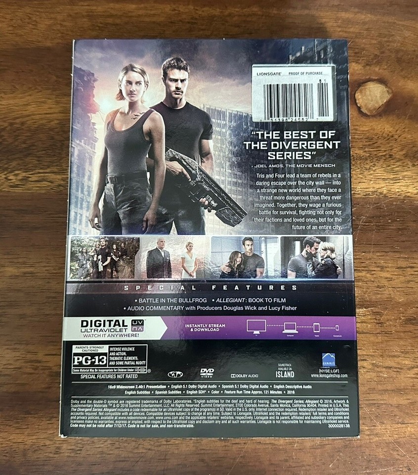 The Divergent Series: Allegiant (DVD, 2016) BRAND NEW - FREE SHIPPING ...
