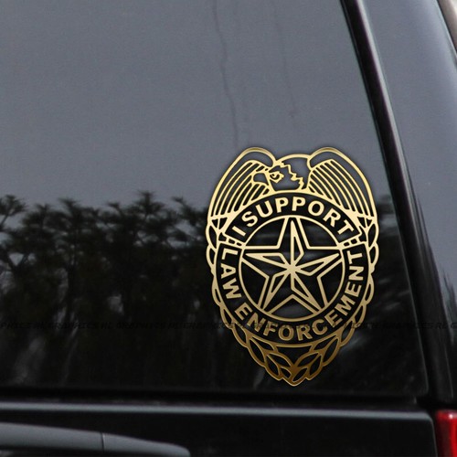 I SUPPORT Law Enforcement Police Officer Badge Vinyl Decal Sticker | eBay
