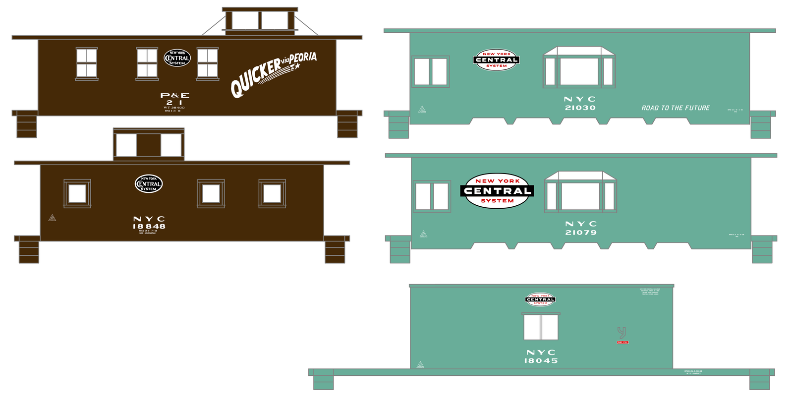 K4 O Scale Decals New York Central Peoria & Eastern P&LE B&A Caboose ...
