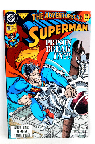 Adventures of Superman #486 Purge Prison Break In 1992 DC Comics F+ | eBay