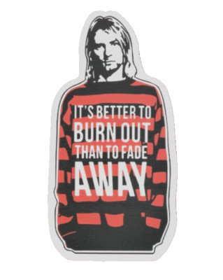NIRVANA STICKER #3b 2.5x1.25" matte finish KURT COBAIN GRUNGE indie The ...