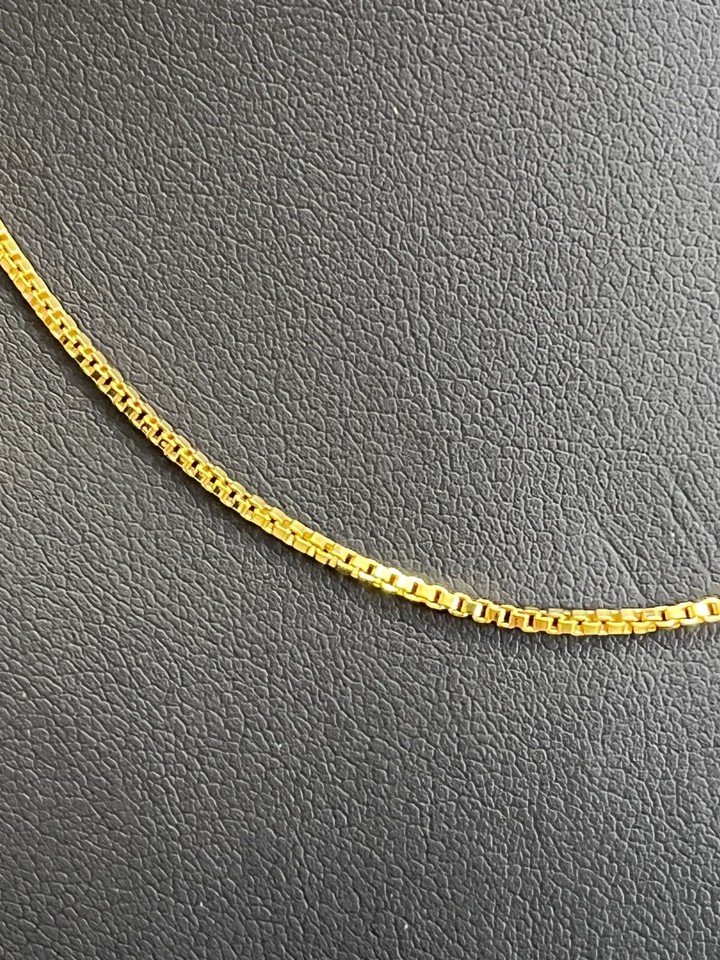 SHARP!! STAMPED 18K GOLD FILLED 1.6mm BOX CHAIN 20" LONG FITS PENDANT ...