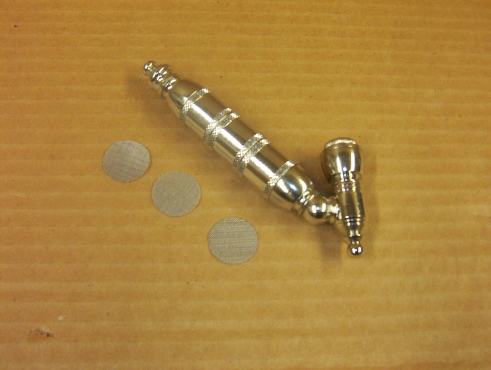 Old School Metal Chamber Tobacco Hand Pipe with Smoke Thru Lid Made in ...