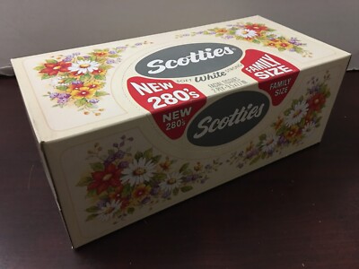 Vintage 80s 1984 Scotties Facial Tissues Soft White Strong Family Size ...