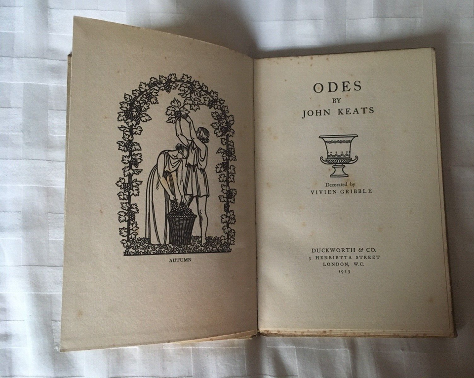John Keats Odes 1923 illustrated by Vivien Gribble First Edition (Thus ...