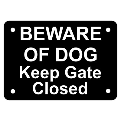 Beware of Dog Keep Gate Closed Sign Plaque Close Shut Outdoor Rated ...