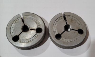 Set 3/8-16 UNC 2A GO and NO GO Set Thread Ring Gage P.D. .3331 and ...