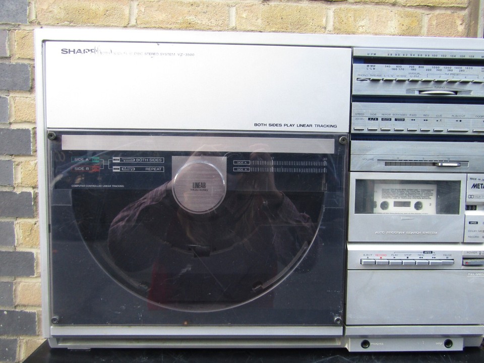 Sharp VZ3500E Linear Tracking Upright Turntable Amplifier Hifi Cassette ...